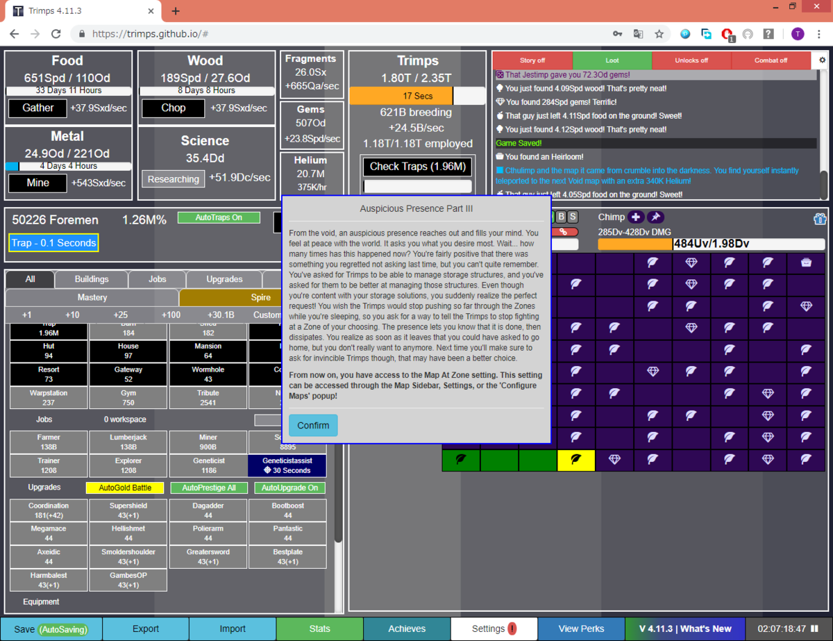 Trimps プレイ日記 19回目 - 放置ゲームとか、好きだからああああ！