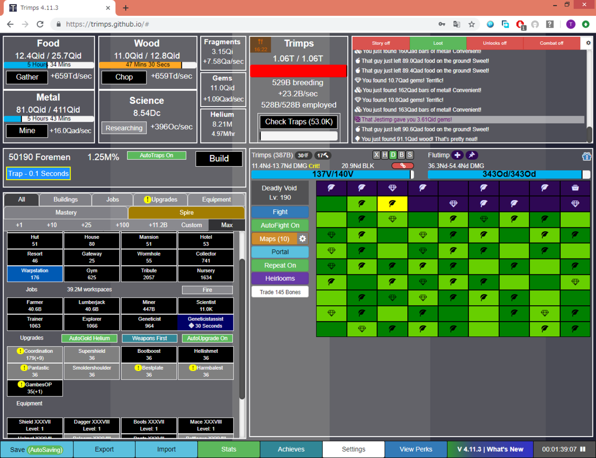 Trimps プレイ日記 20回目 - 放置ゲームとか、好きだからああああ！