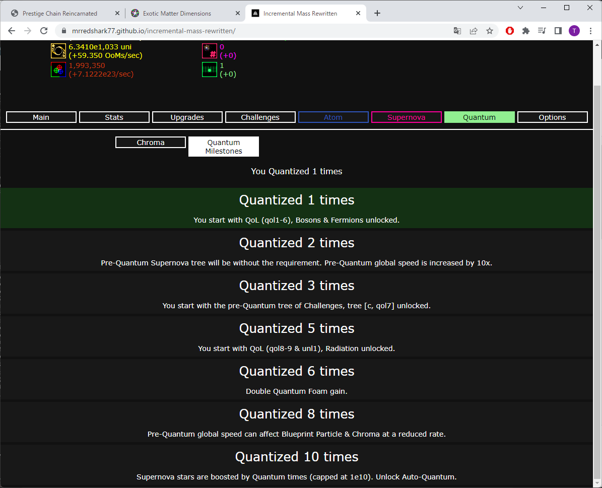 Incremental Mass Rewritten 4回目 - 放置ゲームとか、好きだからああああ！