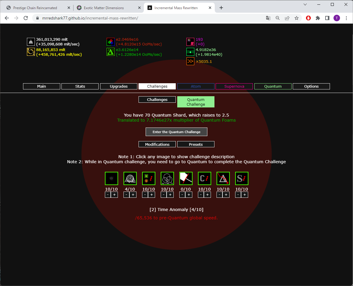 Incremental Mass Rewritten 6回目 - 放置ゲームとか、好きだからああああ！