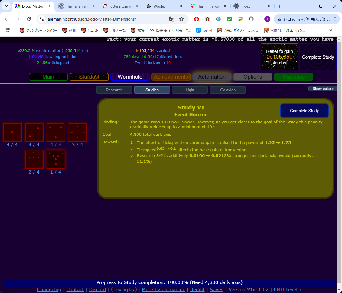 Exotic Matter Dimension 6回目 - 放置ゲームとか、好きだからああああ！